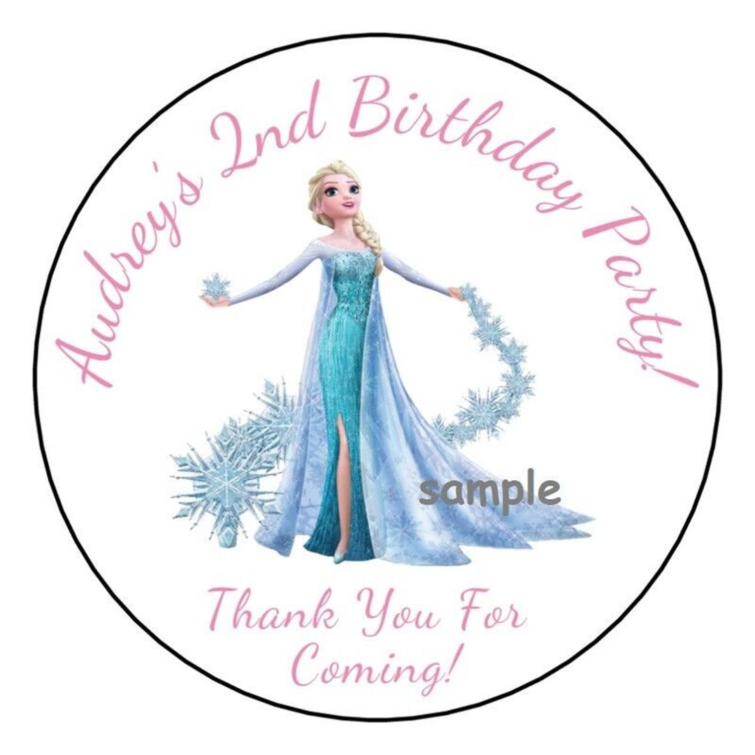 12 Personalized Frozen Birthday Party Stickers Favors Labels Tags 2.5 ...