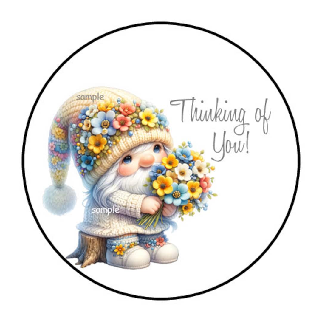 30 Thinking of You Stickers, Labels, Envelope Seals, Tags, Stamps, 1.5 ...
