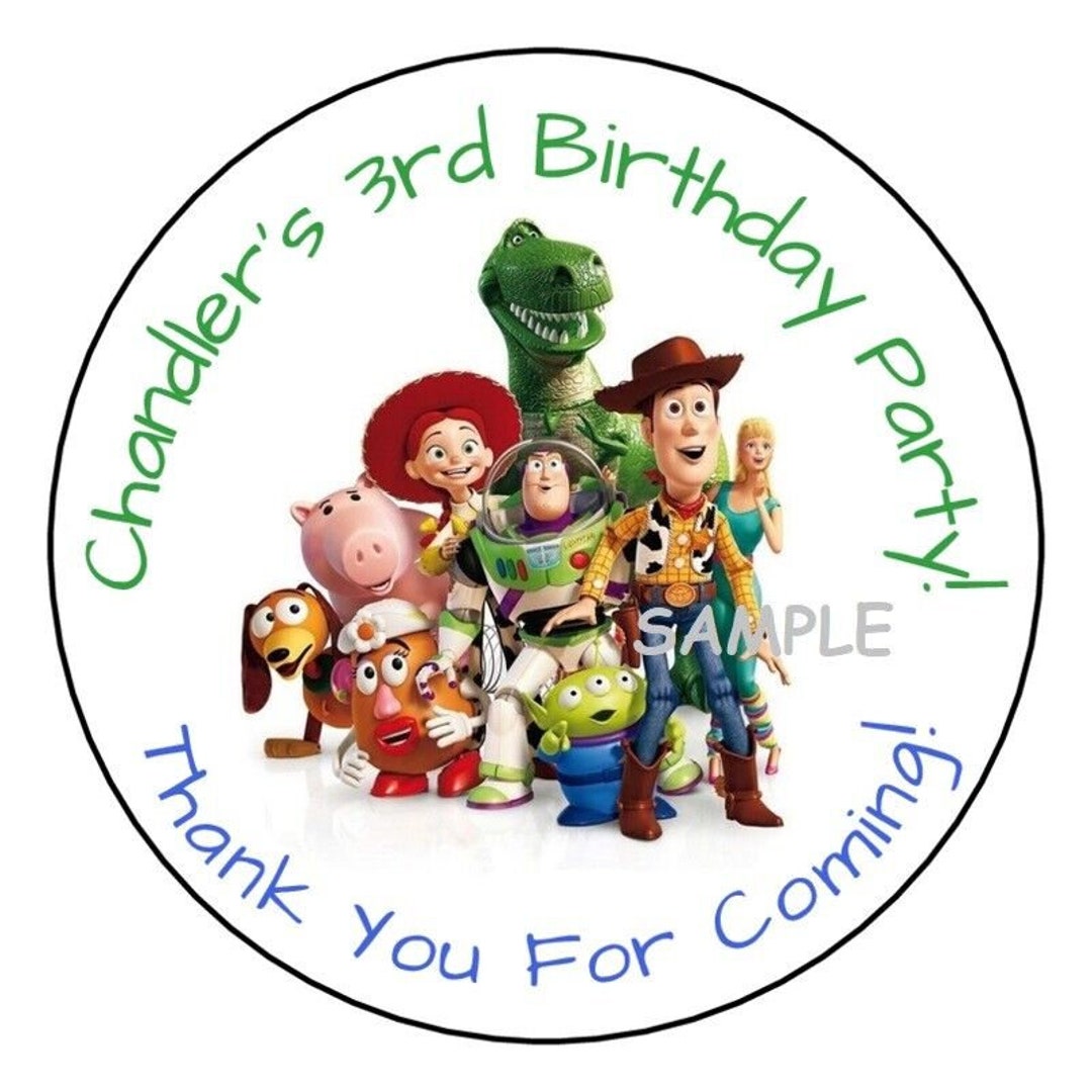 12 Personalized Toy Birthday Party Stickers Favors Labels Tags 2.5 ...