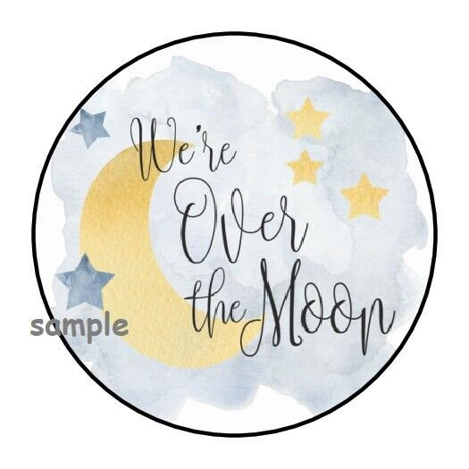 30 We're Over the Moon Envelope Seals Labels Stickers - Etsy