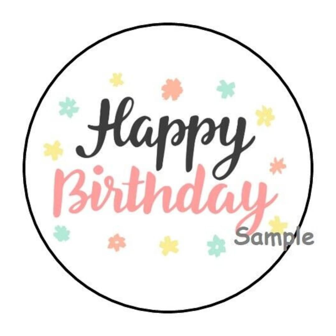 30 Happy Birthday Envelope Seals Labels Stickers 1.5" Round Gifts Party ...