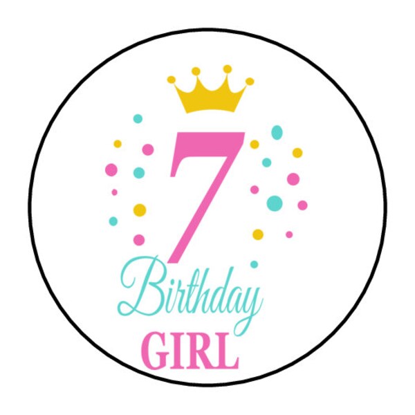 7th Birthday Stickers - Etsy