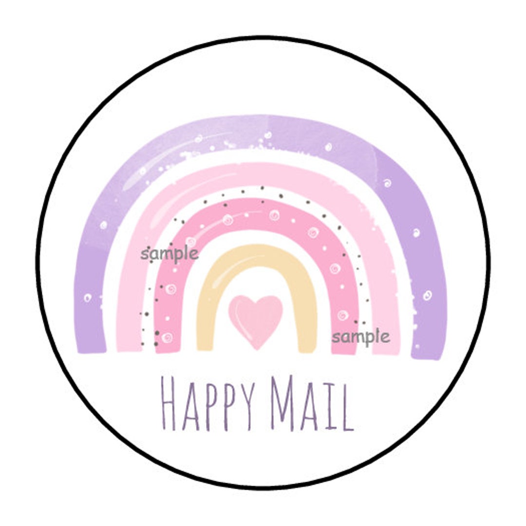 30 Happy Mail Rainbow Stickers, Envelope Seals, Labels, Tags, Stamps, 1 ...