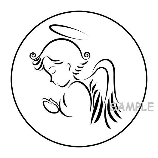30 Praying Angel Envelope Seals Labels Stickers 1.5" Round Communion ...