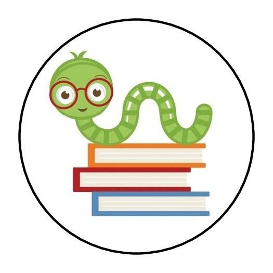 30 Cute School Book Worm Envelope Seals Labels Stickers 1.5" Round - Etsy