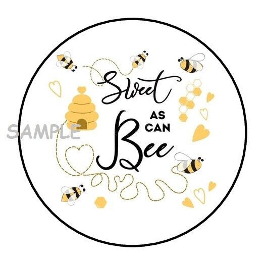 30 Sweet as Can Bee Party Stickers Favors Labels Round 1.5" Baby Shower ...