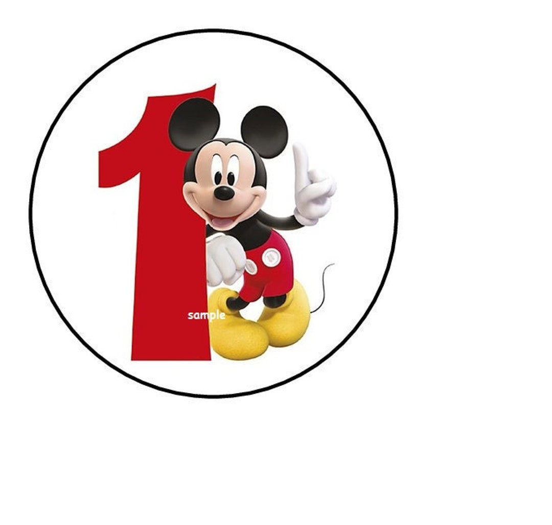 30 Mickey Mouse First Birthday Stickers Envelope Seals Party Favors