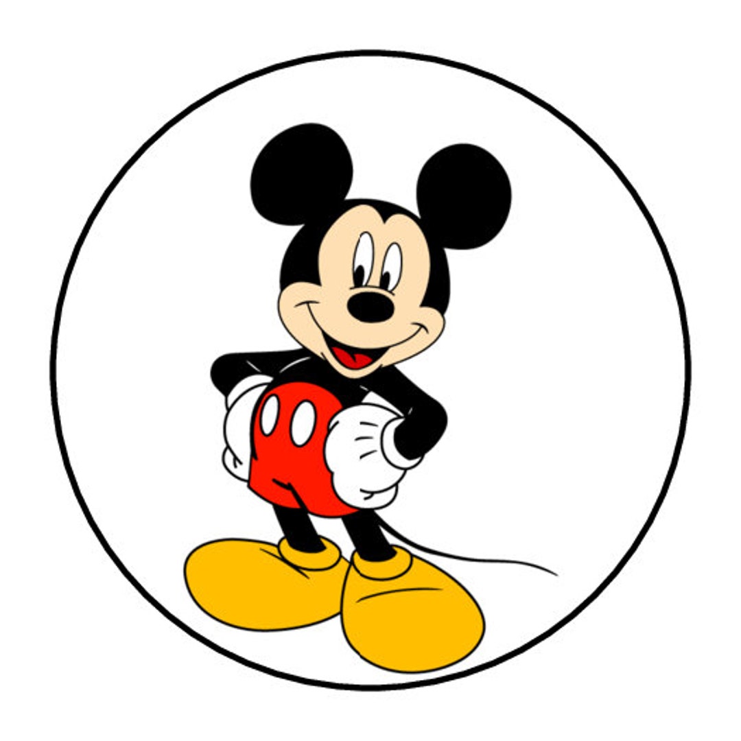 30 Mickey Mouse Stickers Envelope Seals Labels Tags Favors Stamps 1.5 ...