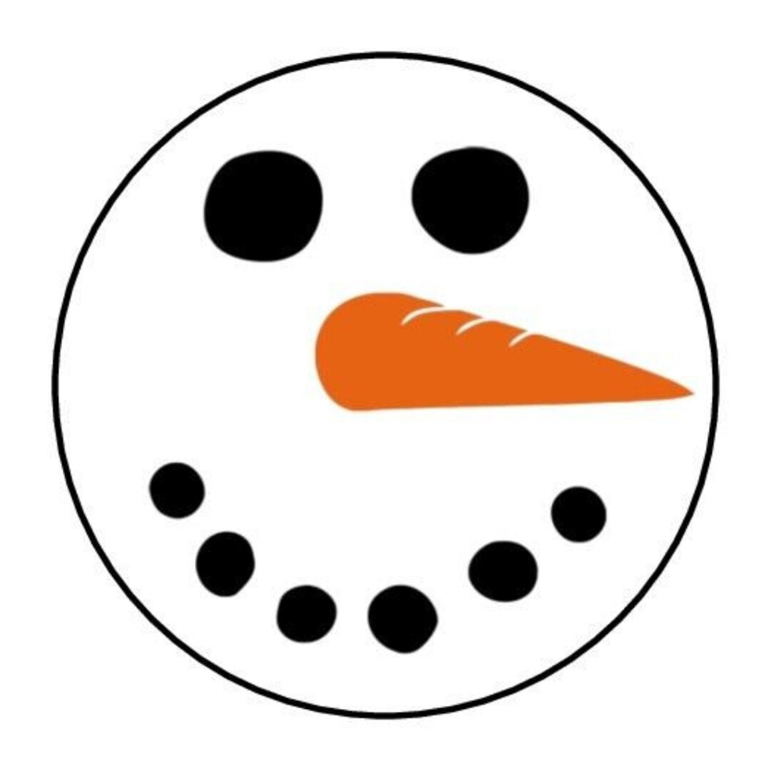 30 Snowman Face Christmas Envelope Seals Labels Stickers 1.5" Round - Etsy