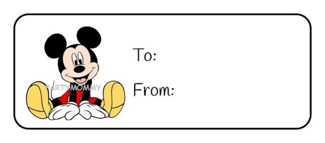 To From Gift Tags, Mickey Mouse, Labels, Stickers, Stamps, Party Favors ...