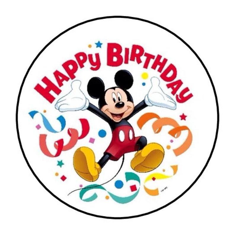 30 Mickey Mouse Birthday Stickers Envelope Seals Labels 1.5" Round ...