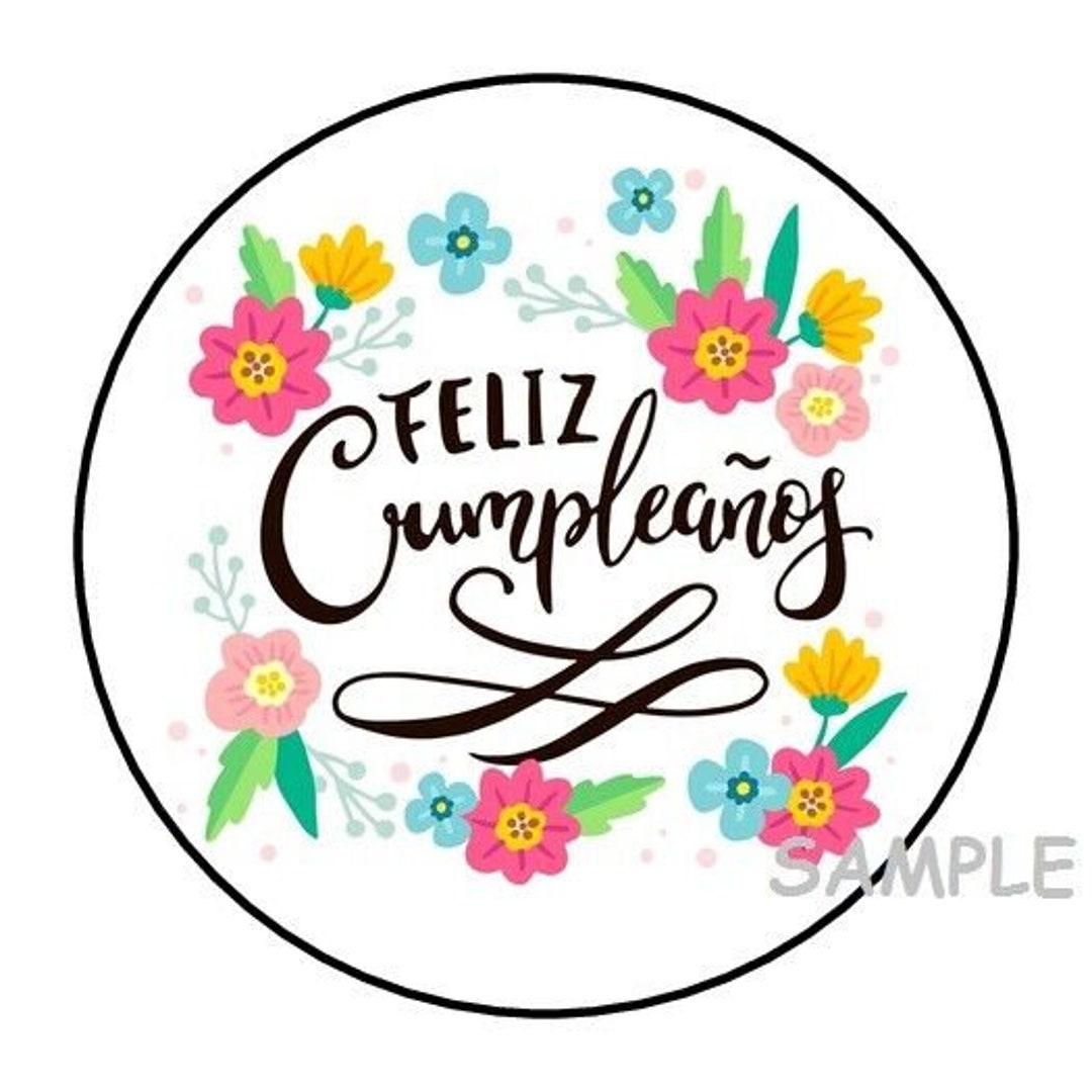 30 Feliz Cumpleanos Envelope Seals Labels Stickers 1.5" Round Party ...