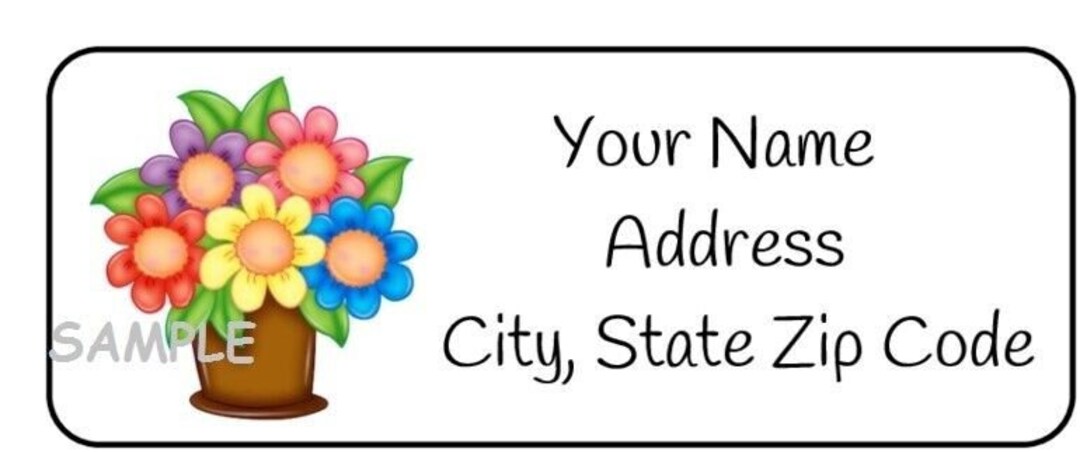 30 Personalized Flower Return Address Labels,floral,stickers,tags ...
