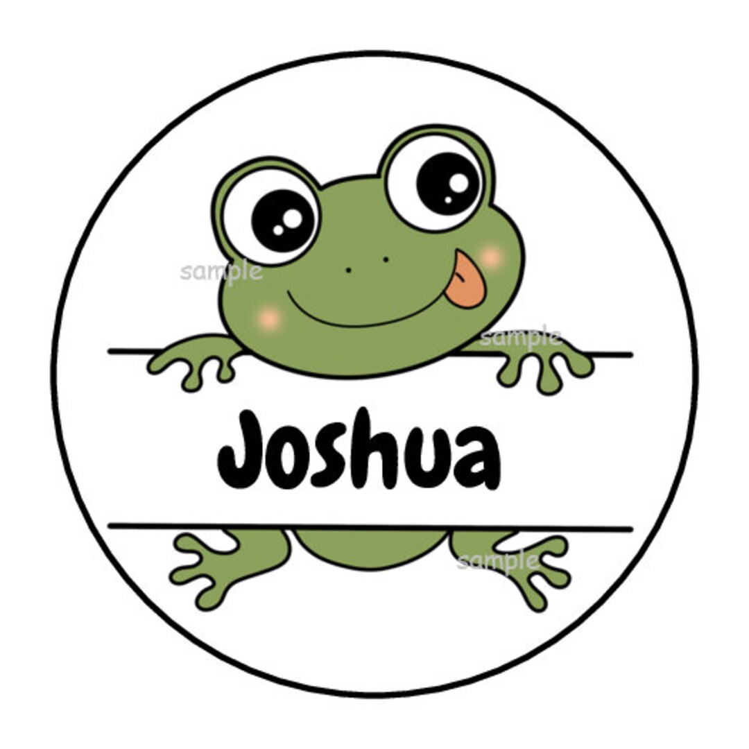 30 Personalized Frog Stickers Labels Name Tags 1.5" Round Scrapbooking ...