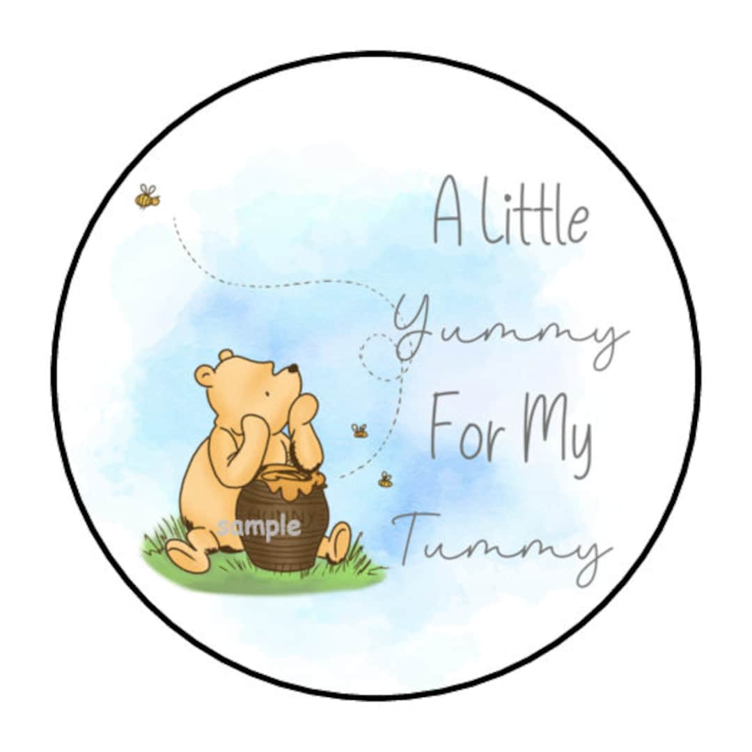 30 Classic Winnie the Pooh Baby Shower Stickers, a Little Yummy for My ...