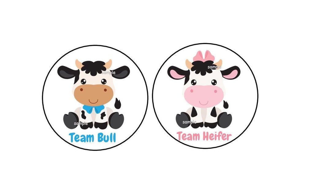 Team Bull Team Heifer Stickers, Envelope Seals, Tags, Favors, Labels ...
