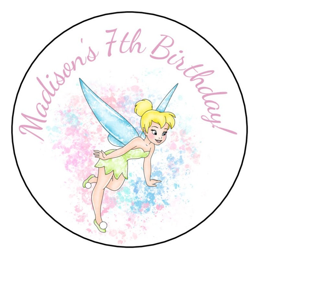 Tinker Bell Birthday Stickers, Labels, Goody Bag Box Labels, Party ...