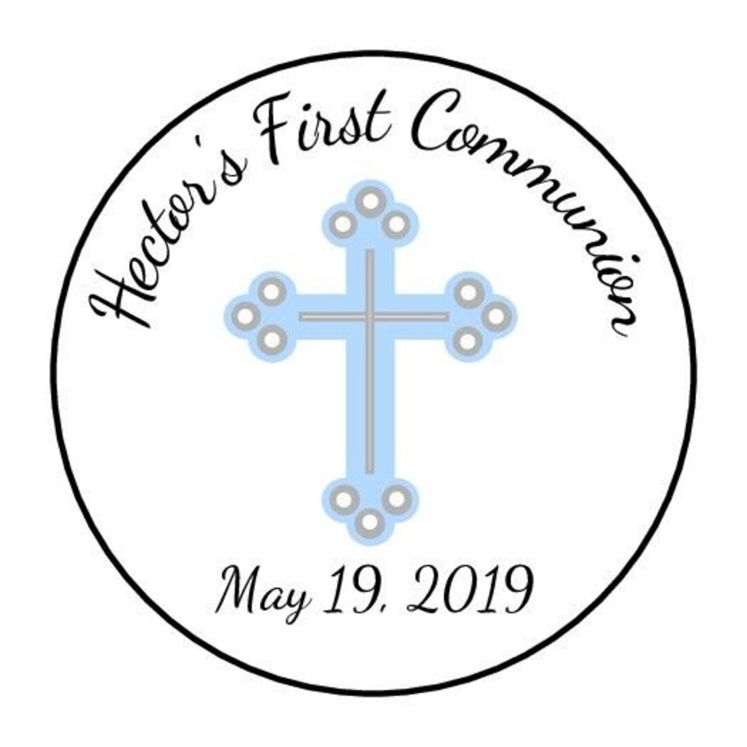 30 Personalized First Communion Party Stickers Favors Labels Baptism ...