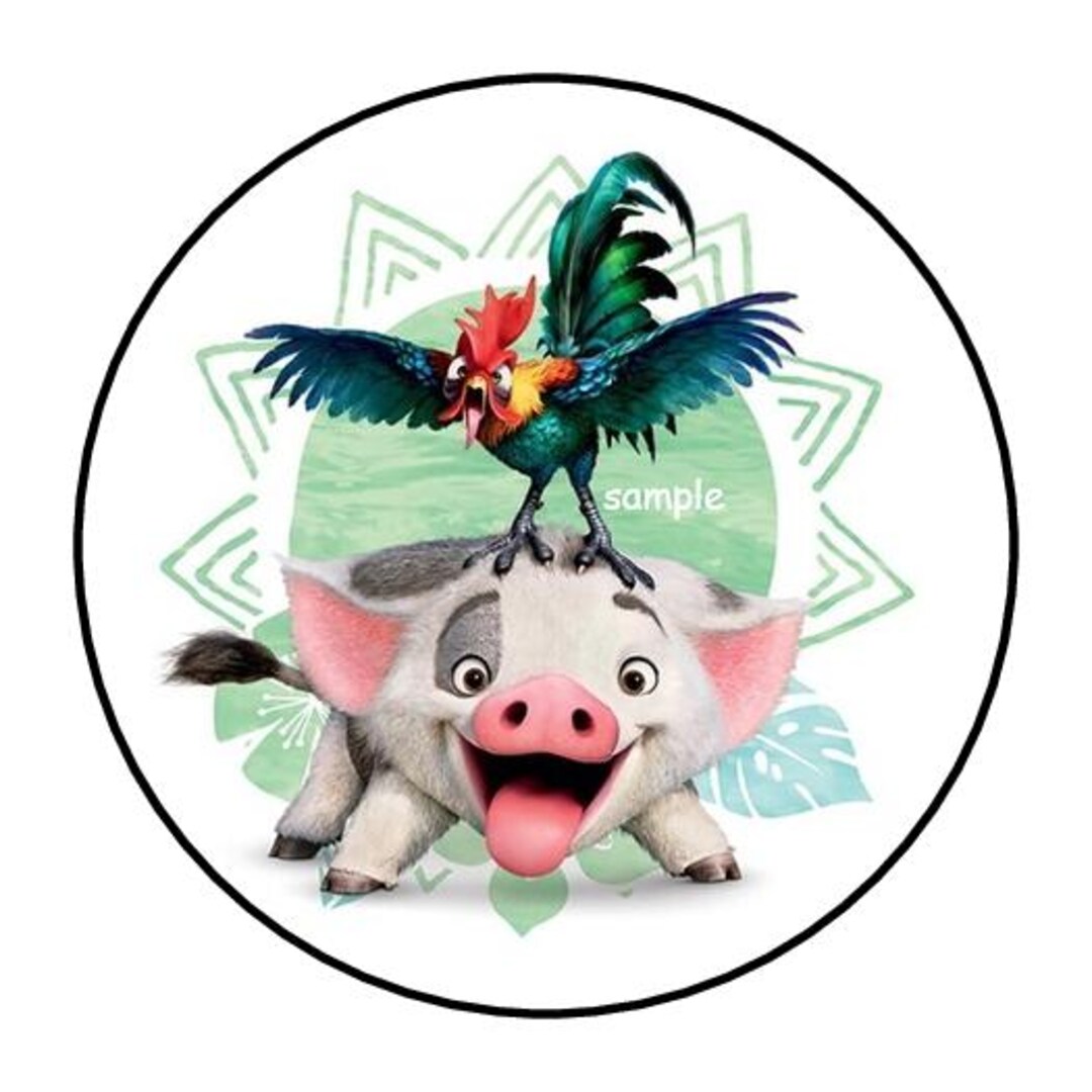 Pua & Hei Hei Stickers, Envelope Seals, Labels, Tags, Stamps, Disney ...