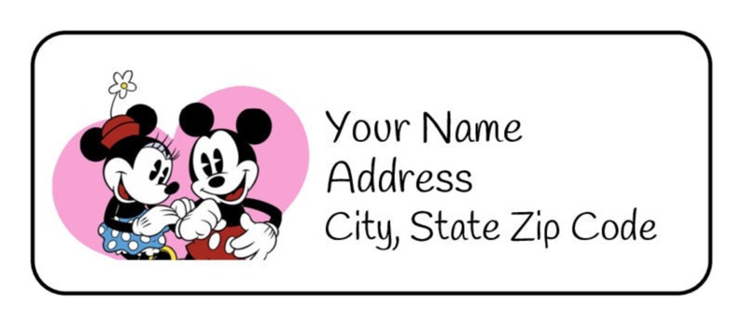 30 Minnie and Mickey Mouse Address Labels, Name Tags, Stickers, Disney ...