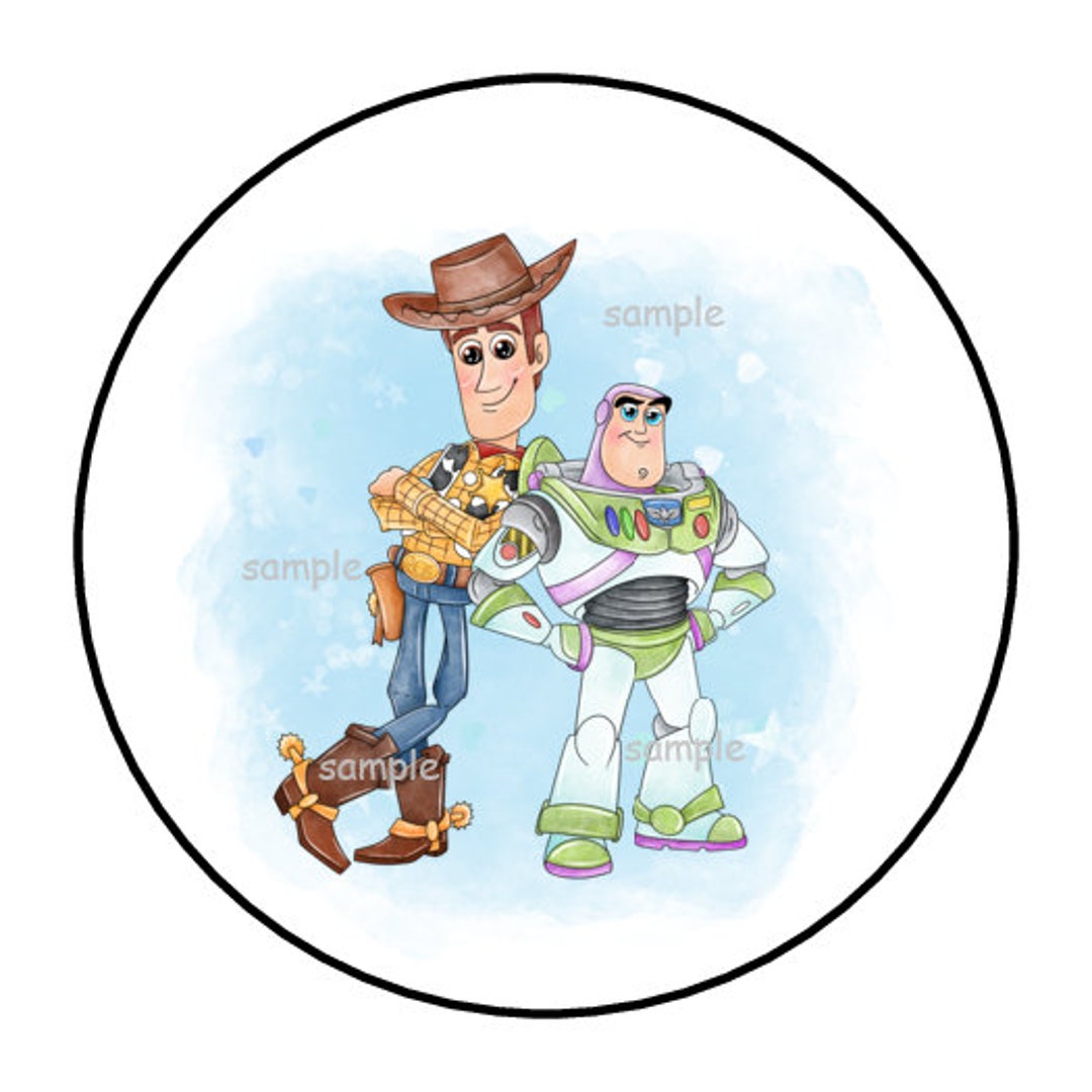 30 Woody and Buzz Lightyear Stickers, Toy Story, Labels, Envelope Seals ...