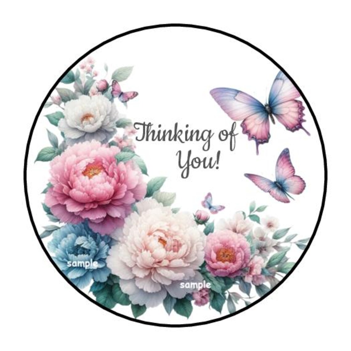30 Thinking of You Stickers, Wildflowers, Floral, Flowers, Labels, Tags ...