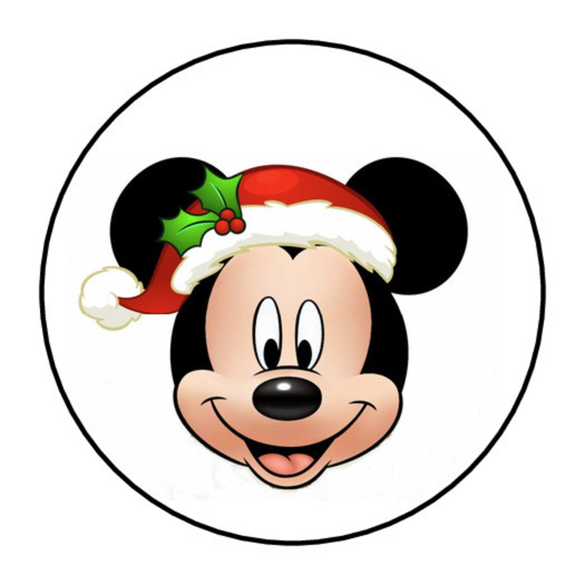 30 Mouse Christmas Stickers Envelope Seals Labels 1.5" Round Custom ...