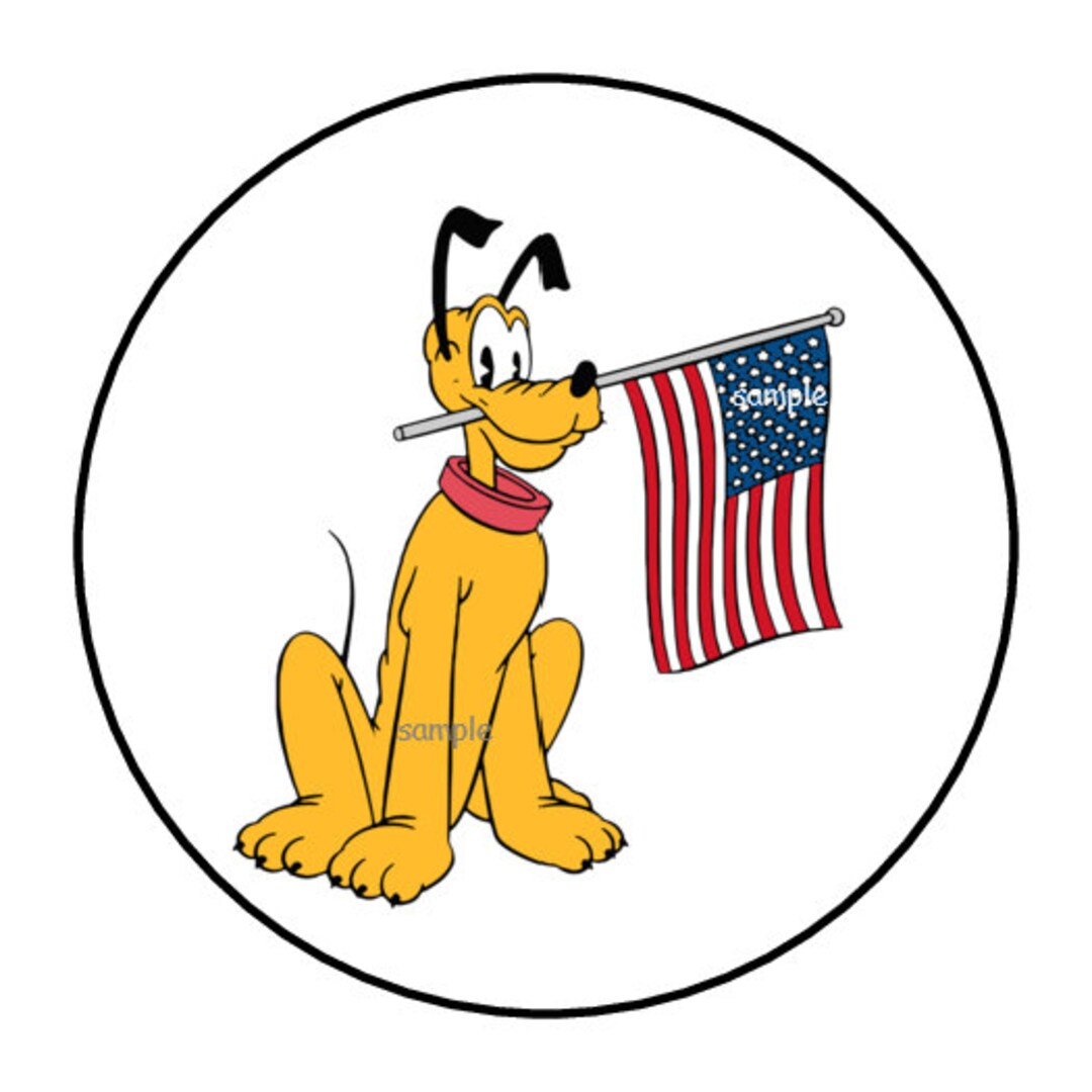 30 4th of July Pluto Stickers, Envelope Seals, Labels, Tags, Stamps, 1. ...