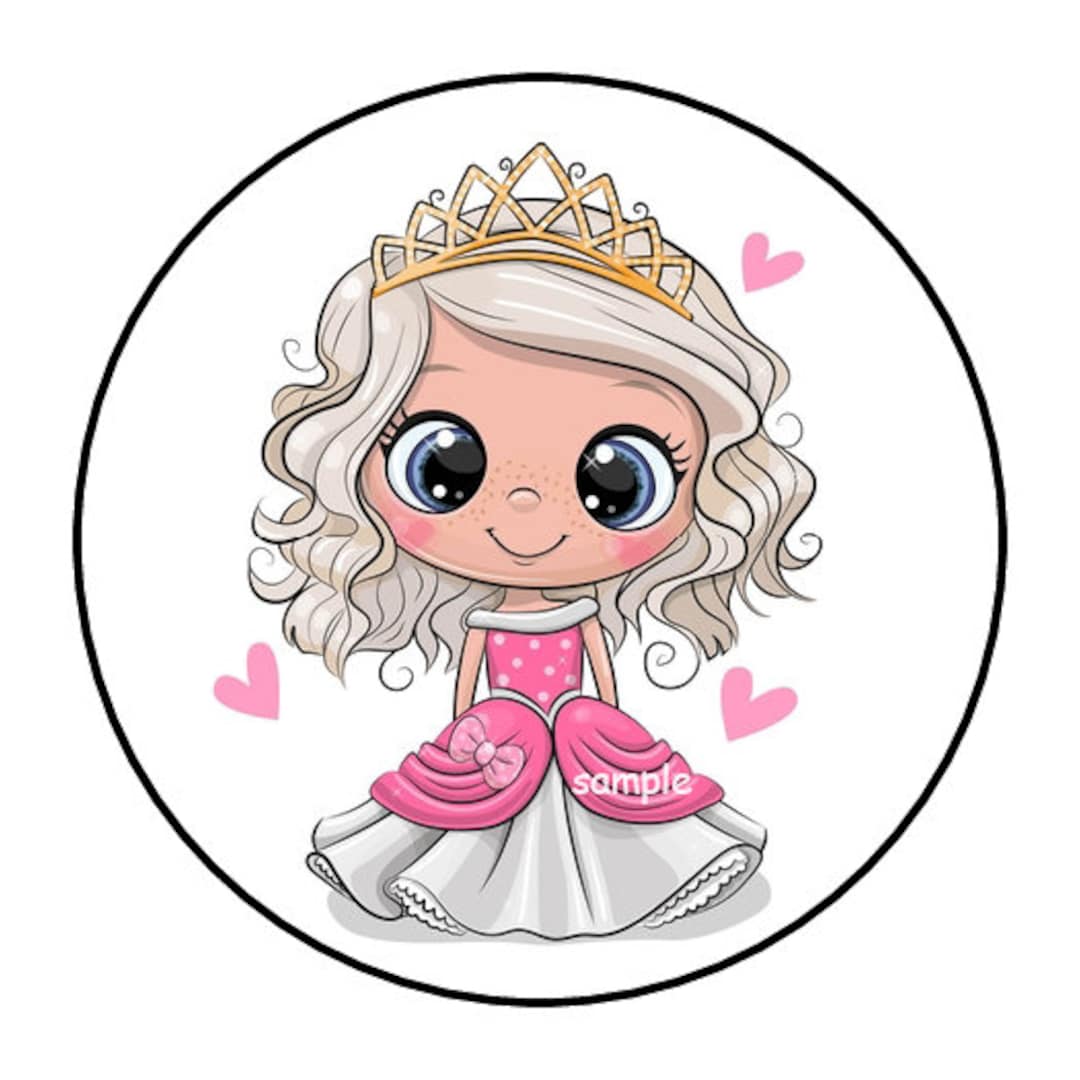 30 Cute Princess Stickers, Envelope Seals, Labels, Tags, Stamps, 1.5 ...
