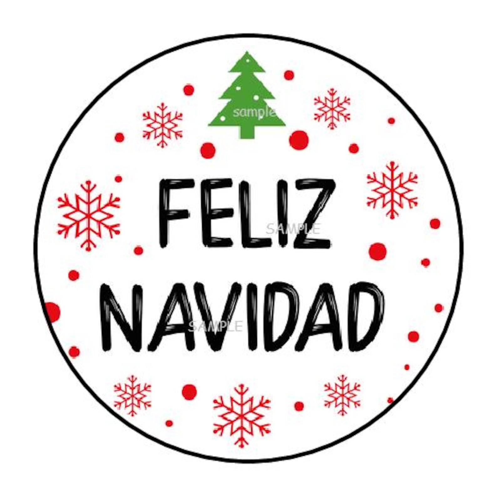Feliz Navidad Stickers, Envelope Seals, Tags, Favors, Stamps, Labels, 1 ...