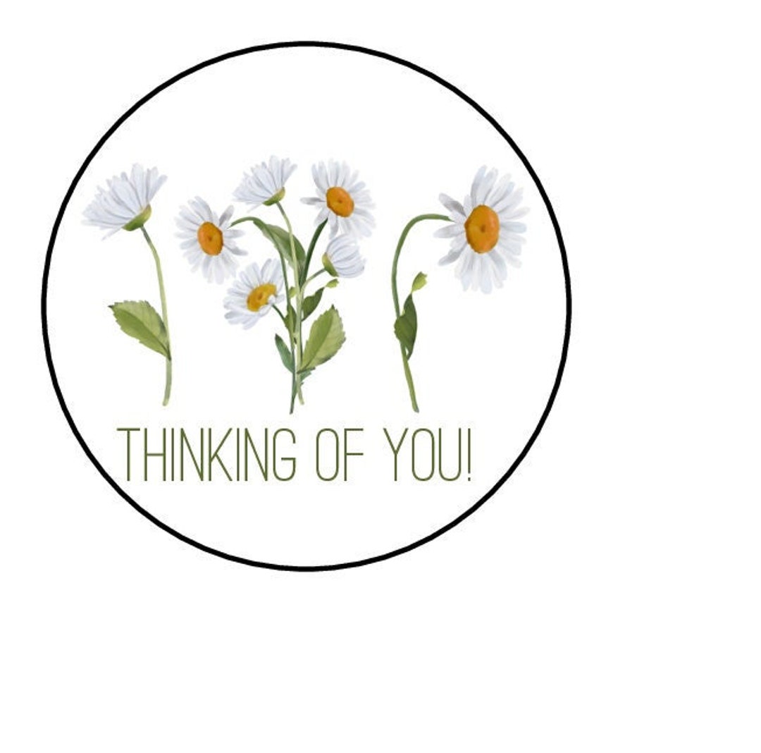 30 Thinking of You Stickers, Labels, Envelope Seals, Stamps, 1.5 ...
