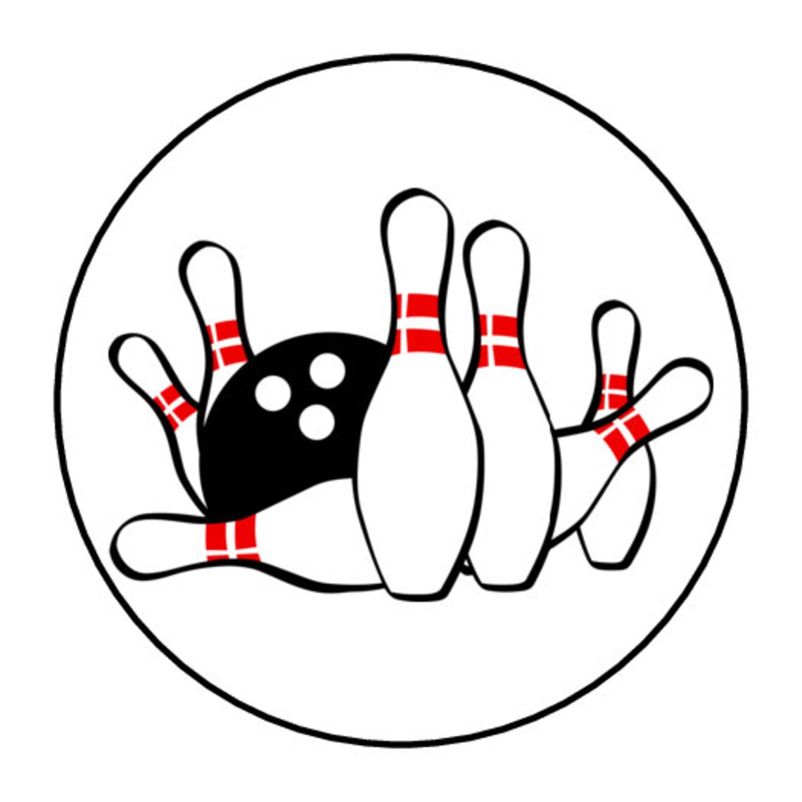 30 Bowling Stickers, Labels, Envelope Seals, Tags, Party Favors, 1.5 ...