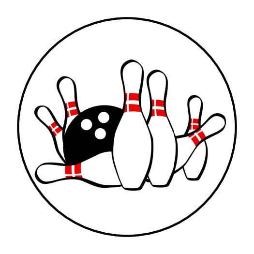 30 Bowling Stickers, Labels, Envelope Seals, Tags, Party Favors, 1.5 ...