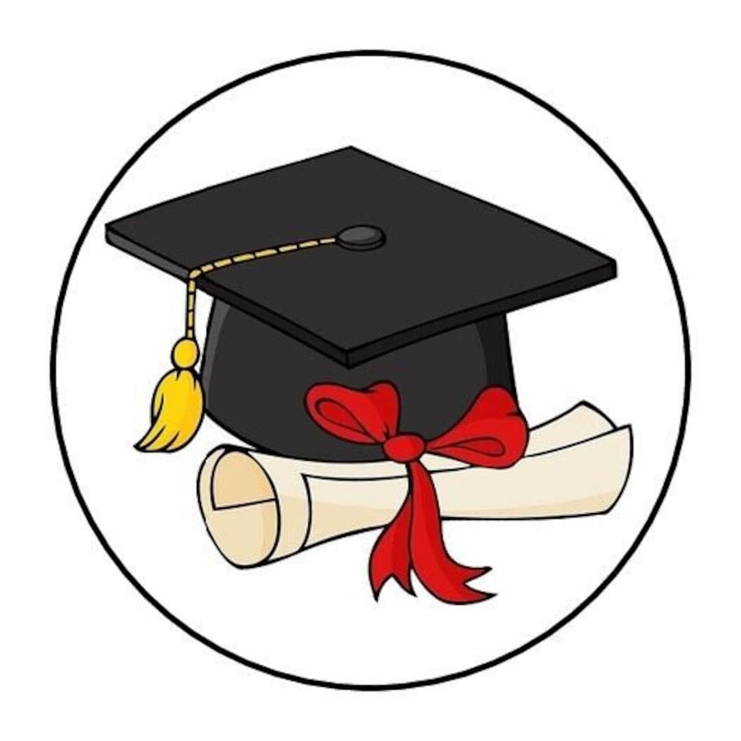 30 Graduation Envelope Seals Labels Stickers 1.5" Round Favors Cap ...
