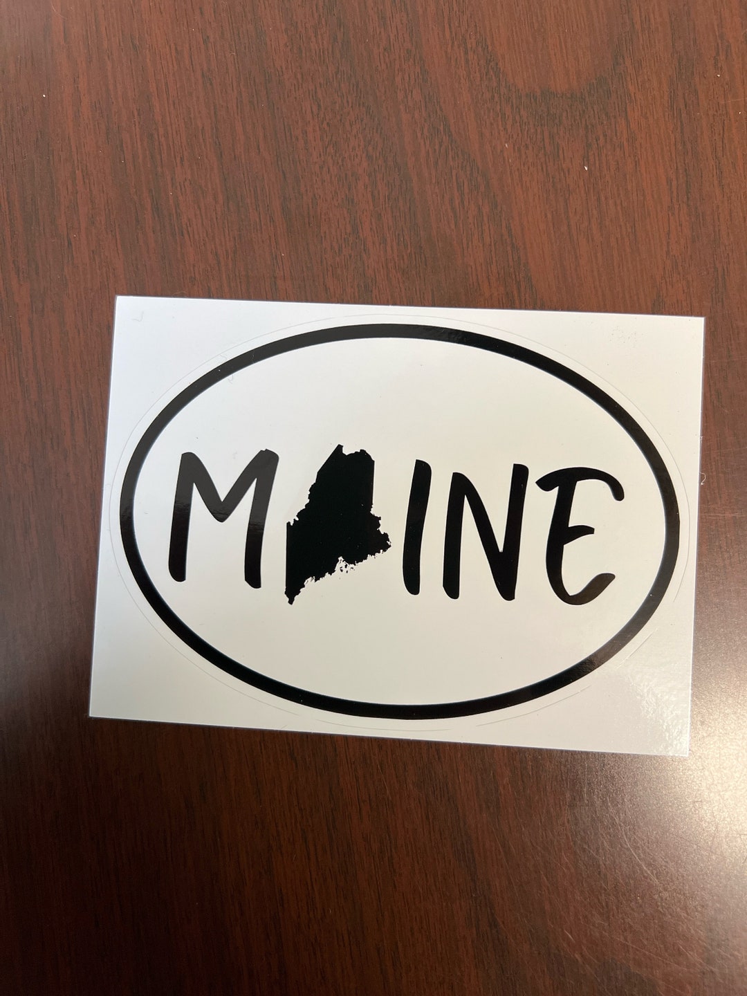 Maine With State Outline Sticker 6x4 Oval, Great for Water Bottles ...