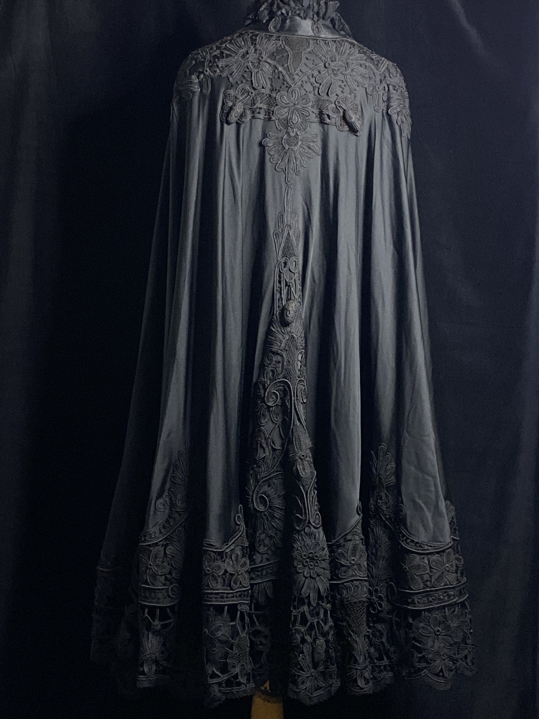 Magnificent Victorian Opera Cape With Tape Lace Embellishment. Antique ...