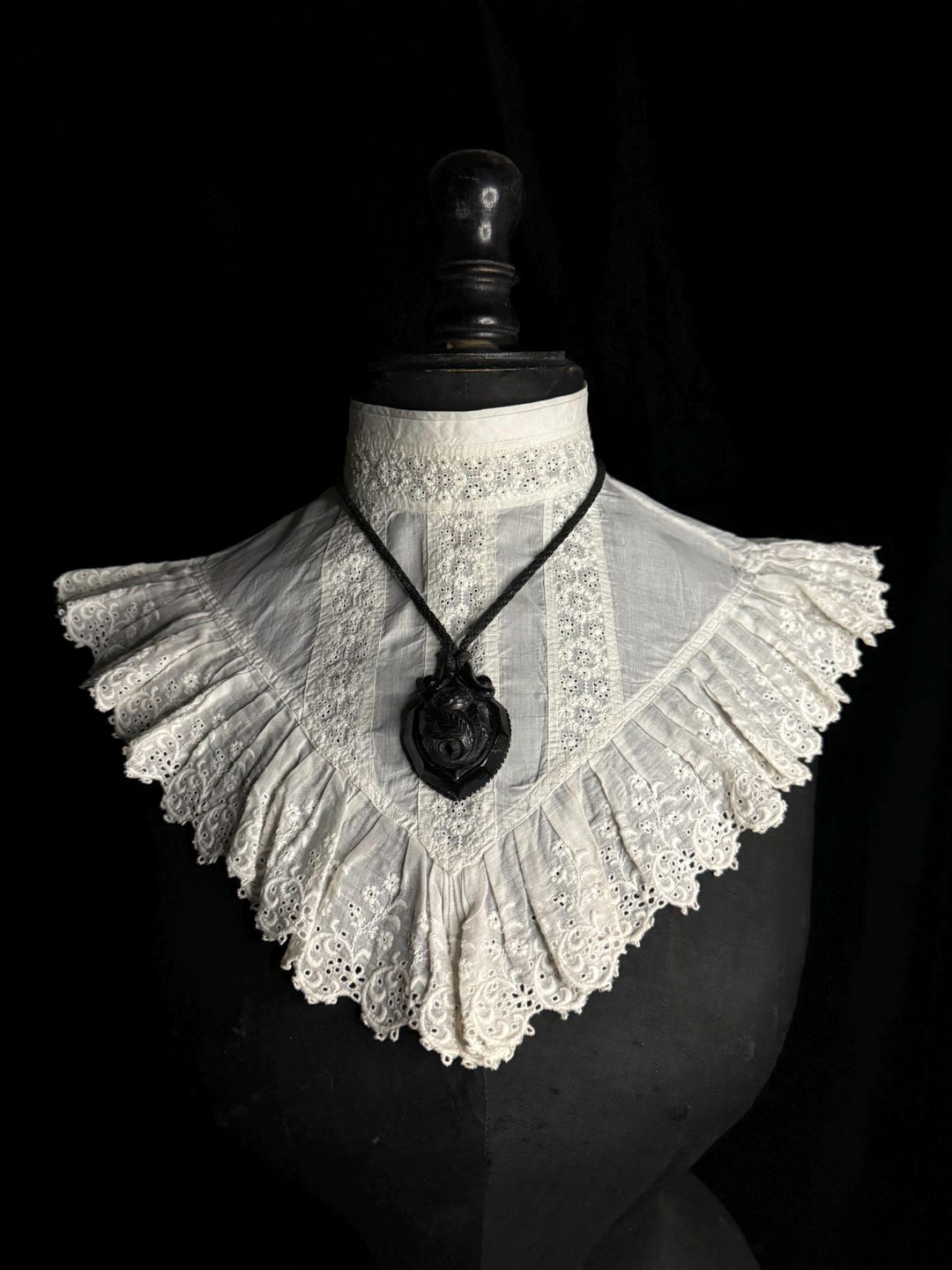 Victorian Whitby Jet Pendant With Large Hand Carved Rose. Victorian ...