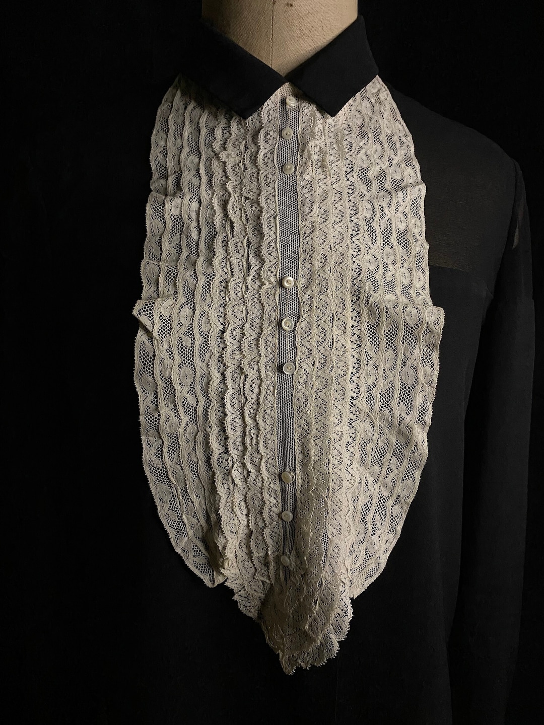Antique French Lace Bib. Edwardian Lace Bib. Antique Modesty Panel ...