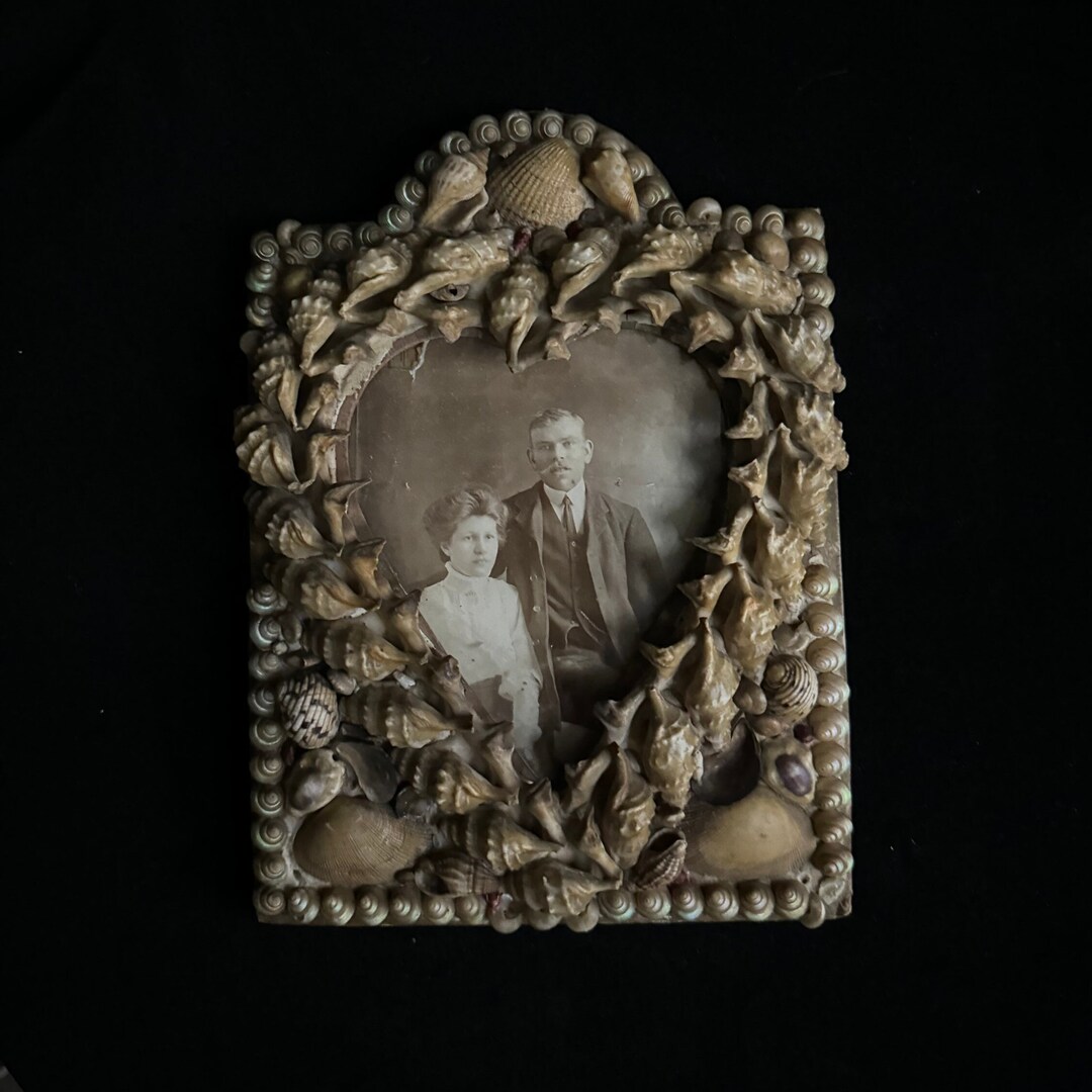 Victorian Seashell Art Photograph Frame With A Heart Shaped Centre ...