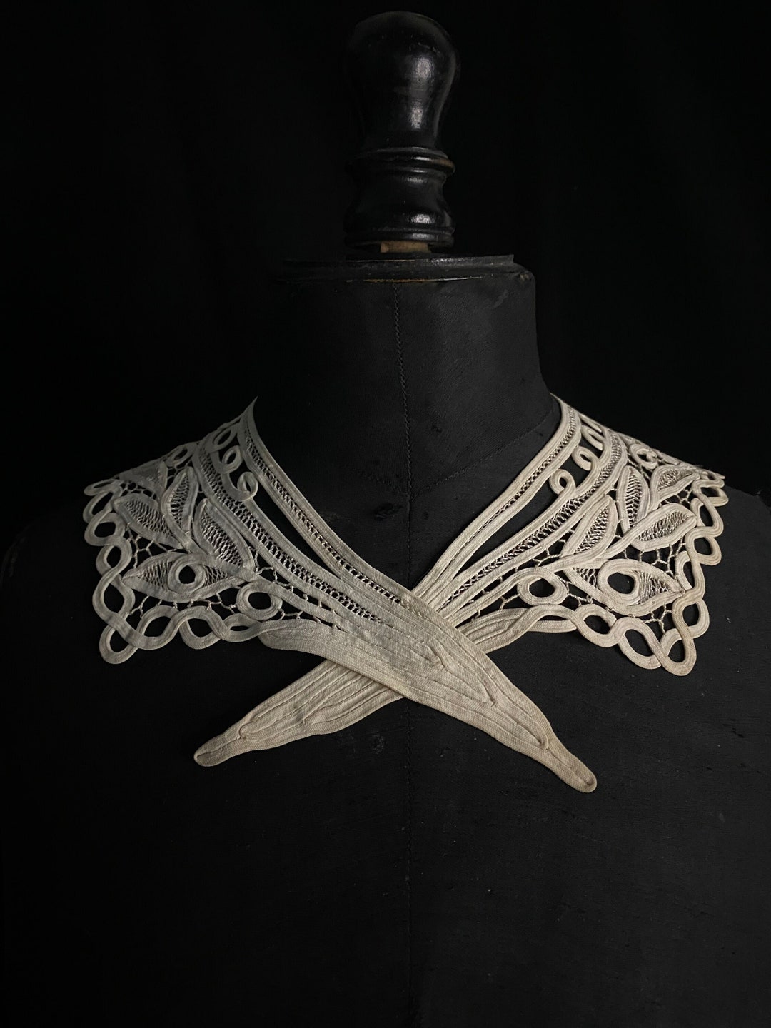 French Antique Collar. Handmade Antique Collar. Hand Embroidered. Made ...