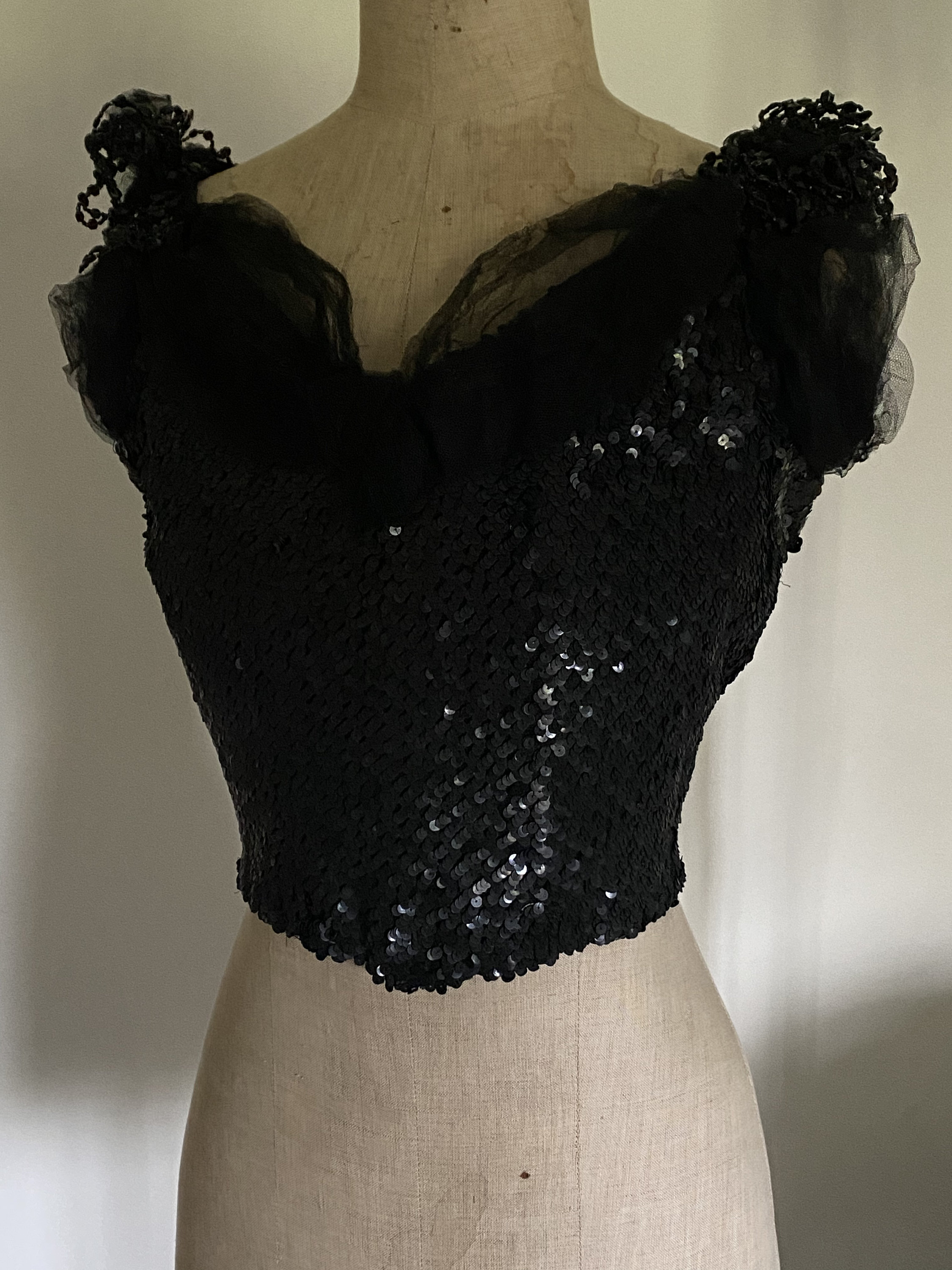 French Antique Corseted Bodice Trimmed With Sequins and Beads. French ...
