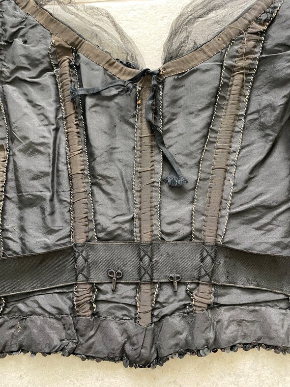 Antique French Sequin Bustier, Moulin Rouge Style - Gem