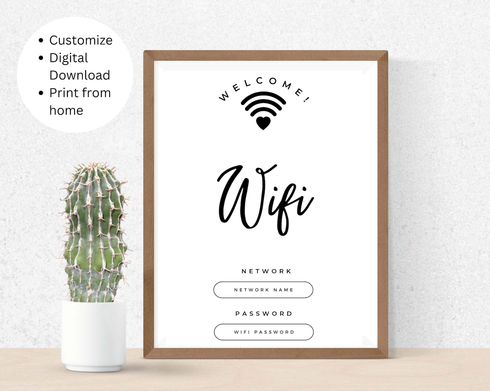 WIFI Password Sign, Home Wifi Sign, WIFI Password Sign, Editable Wifi ...