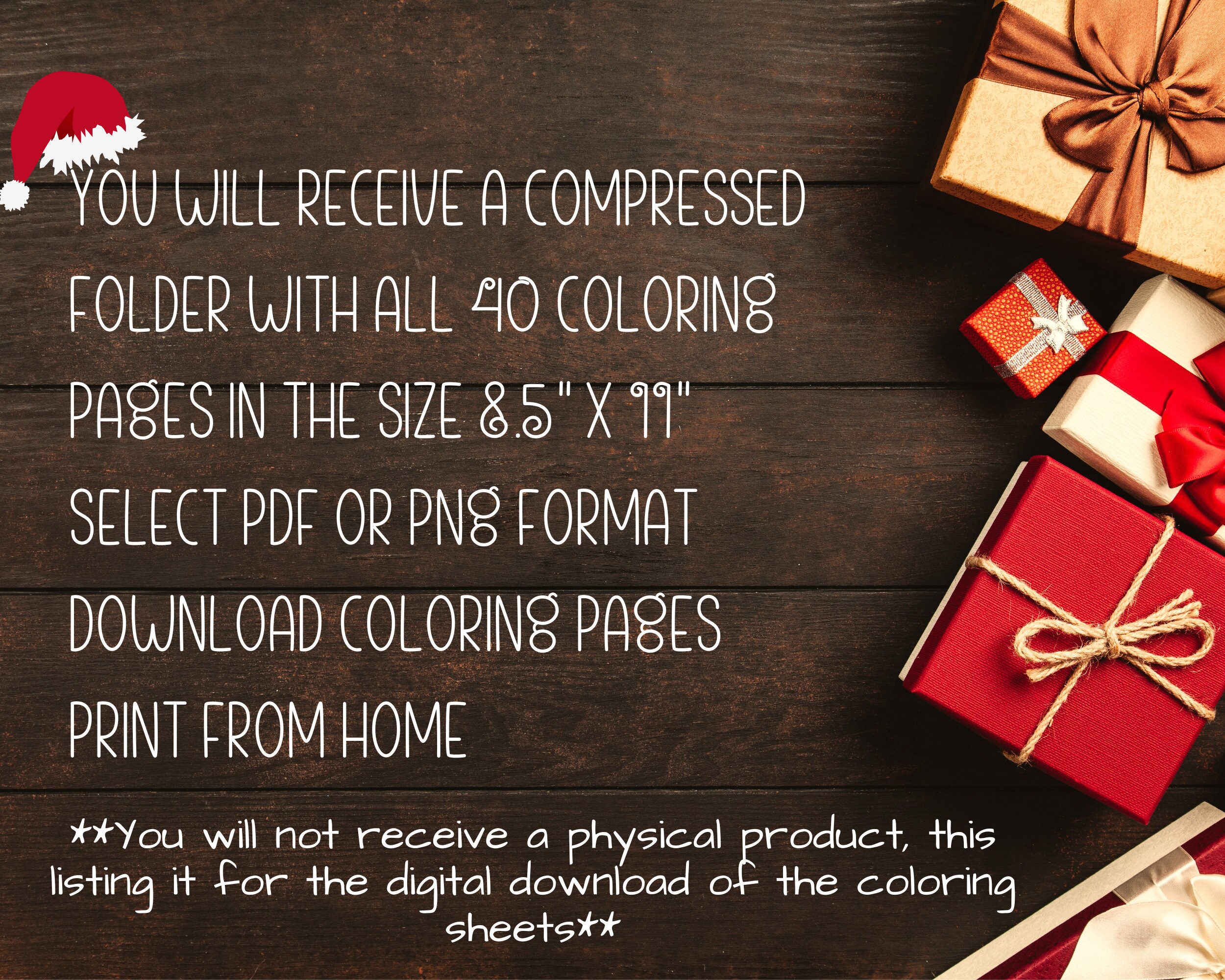 40 Christmas Coloring Pages, PDF PNG, Coloring Christmas Printables ...