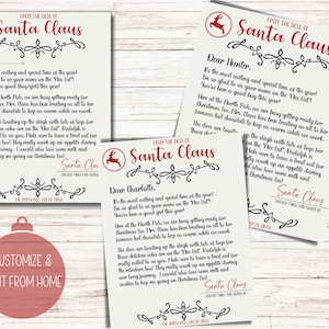 Custom Letter From Santa, Personalized Letter From Santa, Printable ...