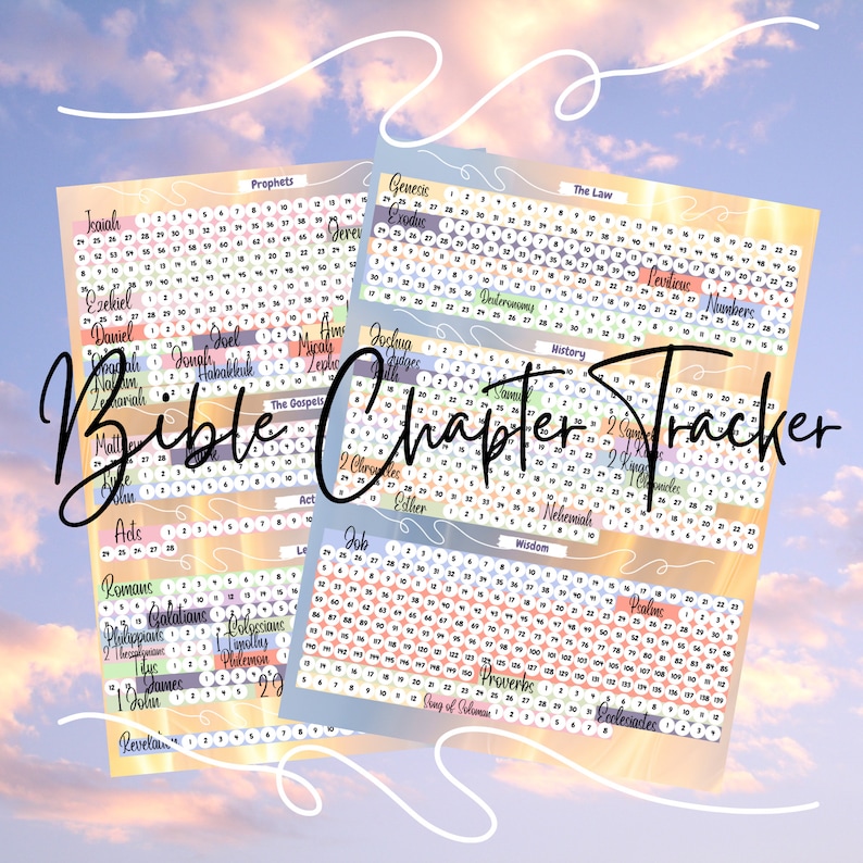 Printable Bible Chapter Tracker: Genesis to Revelation (PDF Download ...