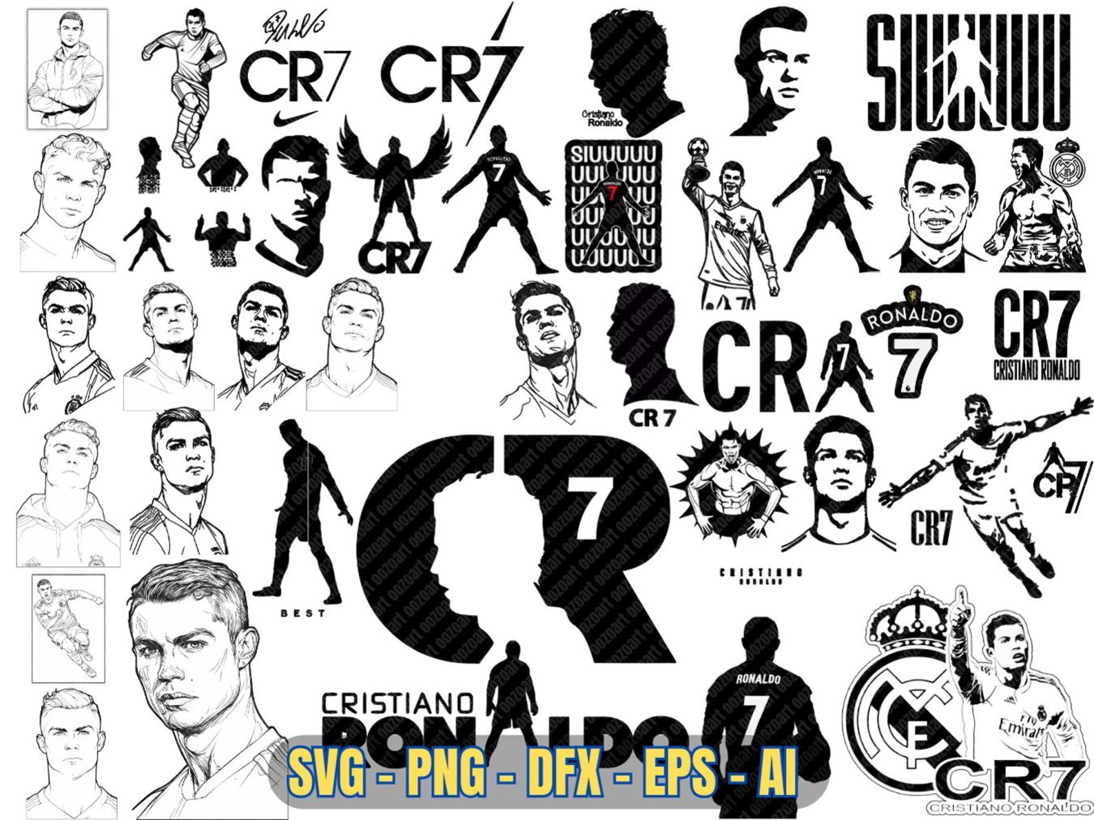 100 Cristiano Ronaldo Printable Designs | Png, Svg, Eps, Dxf, Ai ...