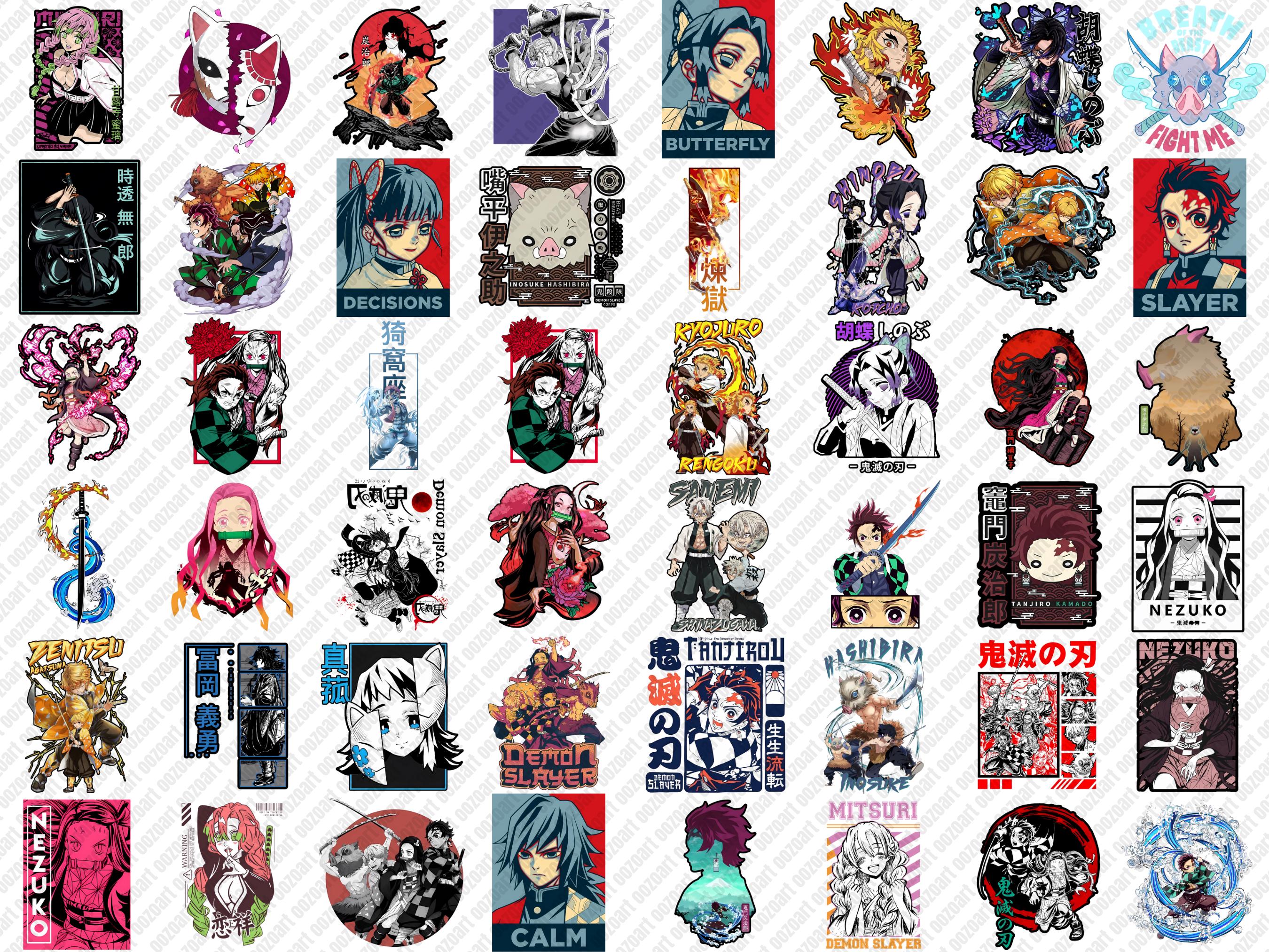 100 Demon Slayer Graphic Desings Bundle | Digital Download | High ...