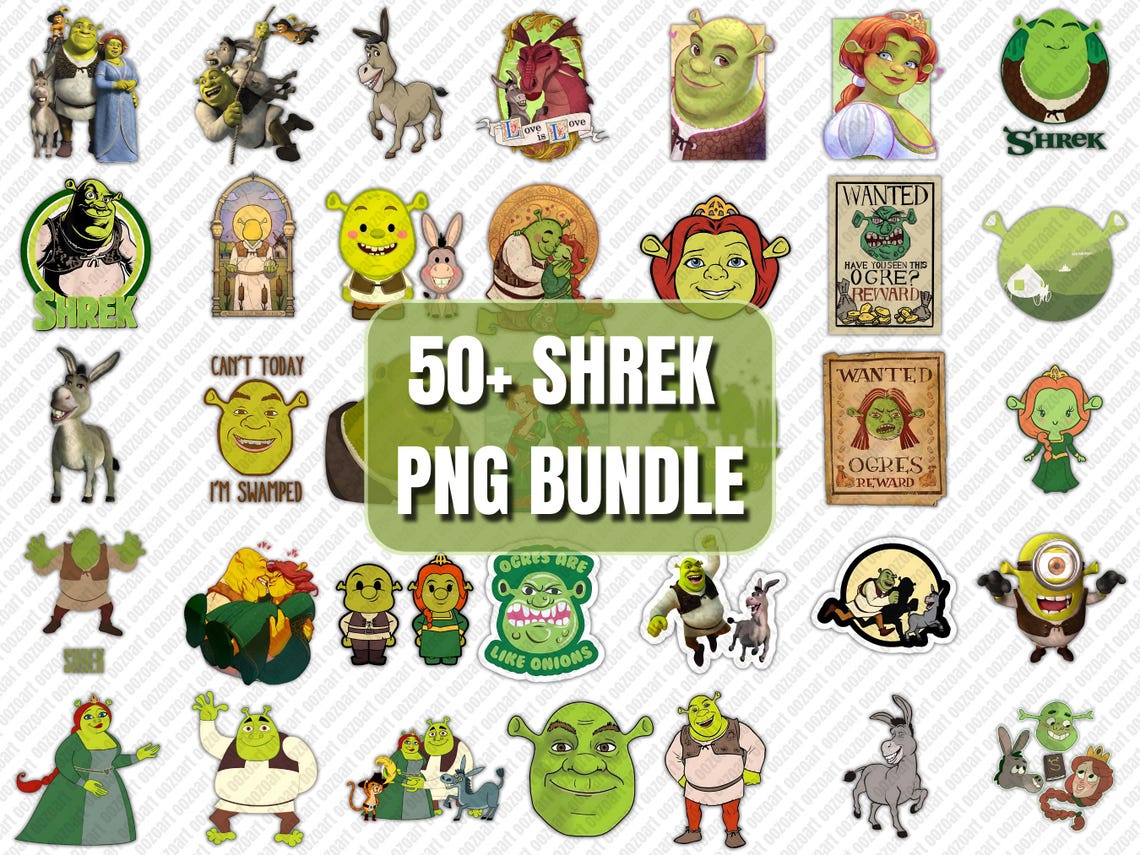 Ultimate Shrek PNG Bundle - 50 High-quality Digital Images for Instant ...