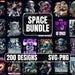 200 Space-themed T-shirt Designs | SVG and PNG Files for Sublimation ...